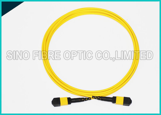 12 Cores MPO to MPO Single Mode Fiber Optic Cable Corning SMF-28e Riser Rated