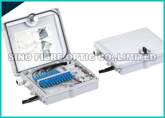 PC Plastic FTTH SC APC Fiber Optic Termination Box 16 Ports 4 Input Cable