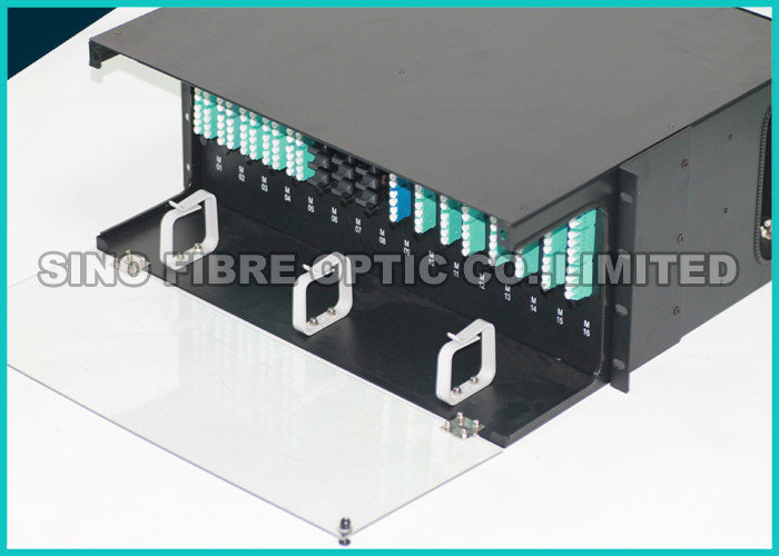 4U MTP / MPO Rack Mount Patch Panel Fiber Optic Assembly 384 Cable Management Bar