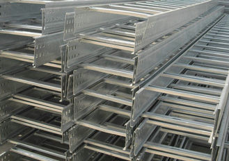 SS Perforated Building Cable Tray 600mm Width With Wire Mesh / Mounting Support