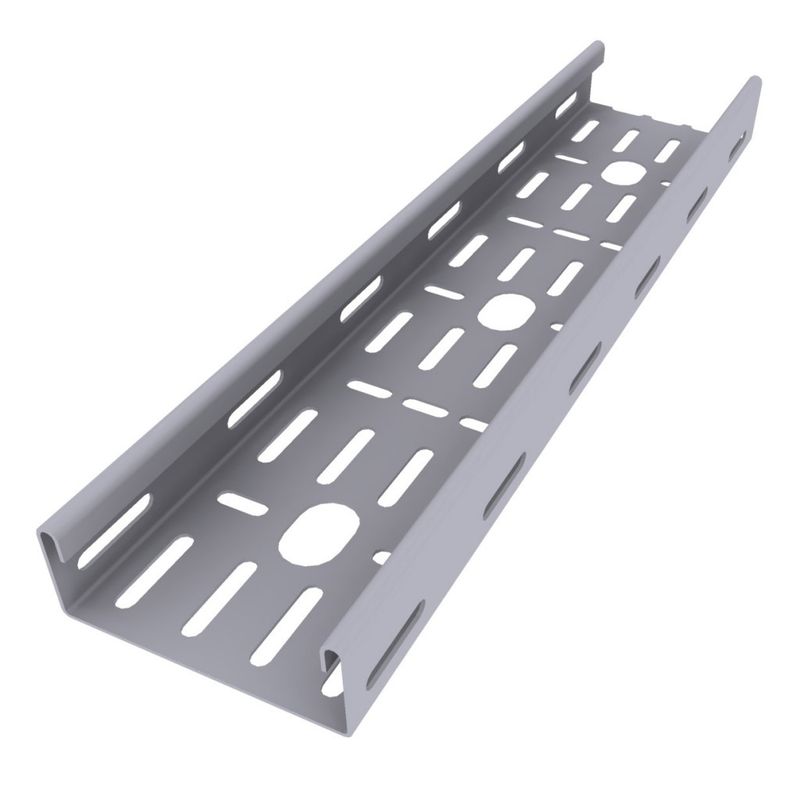 Enamel Paint Ventilated Cable Tray Corrosion Resistant Smooth Edges Grey Color