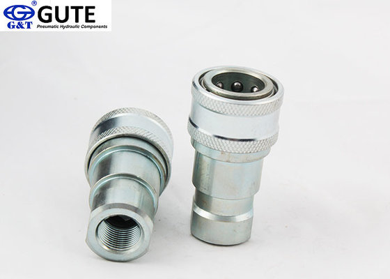 Color - Zinc ISO Hydraulic Couplers , Equal Rated Flow Threaded Female Coupling
