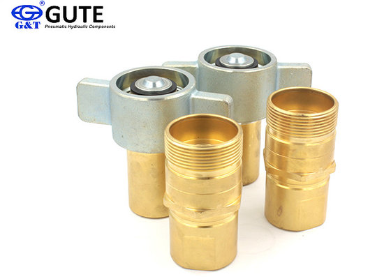Brass Industrial Quick Disconnect Couplings GT-L2 With Heavy Duty Wing Nut Sleeve