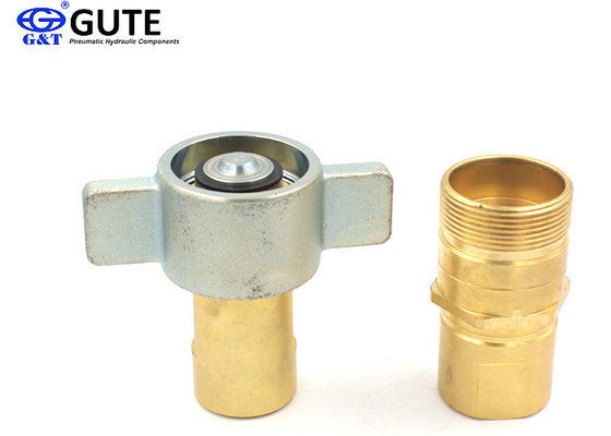 Brass Industrial Quick Disconnect Couplings GT-L2 With Heavy Duty Wing Nut Sleeve