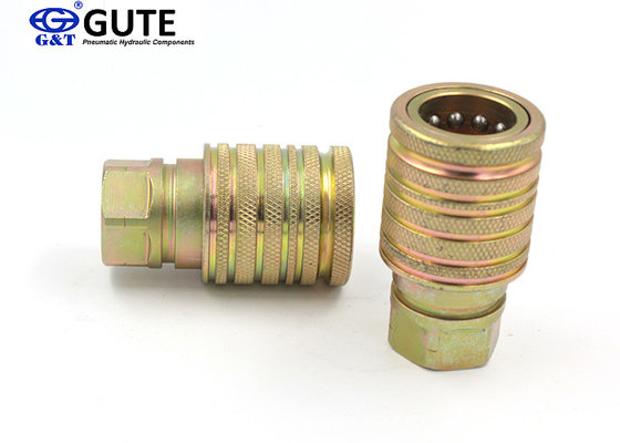Push And Pull Type ISO Hydraulic Couplers With Durable Ball - Locking Mechanism