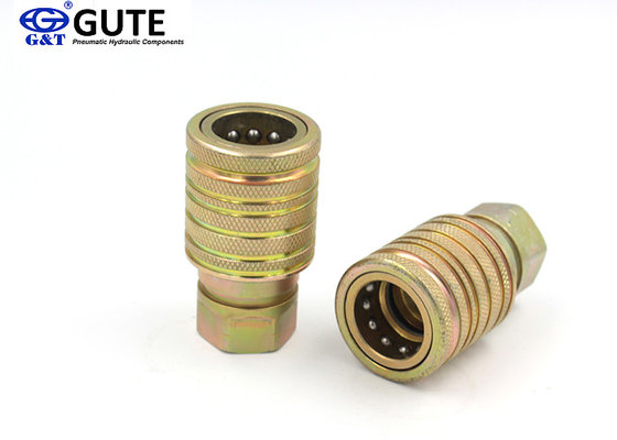 Carbon Steel Agricultural Female Threaded Coupling With Dependable Ball - Locking Mechanism