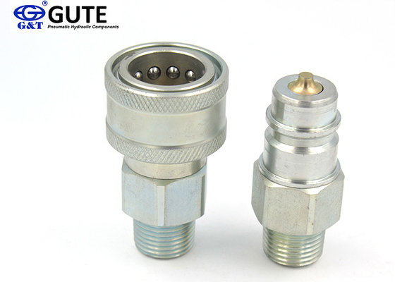 Steel Quick Disconnect Fluid Couplings , 1/2 Inch Equal Threaded Quick Connect