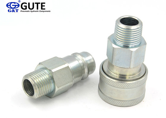 Steel Quick Disconnect Fluid Couplings , 1/2 Inch Equal Threaded Quick Connect