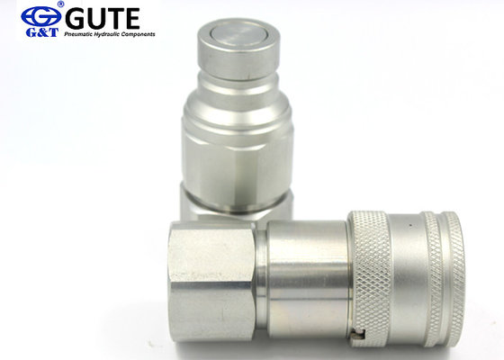 1 Inch Flat Face Hydraulic Couplers , NPT Thread Flush Face Hydraulic Quick Couplers