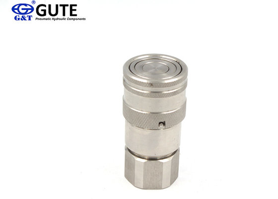 Anti - Leakage Stainless Steel Quick Couplers , GT-FF-08 Flat Face Type Female Quick Coupler