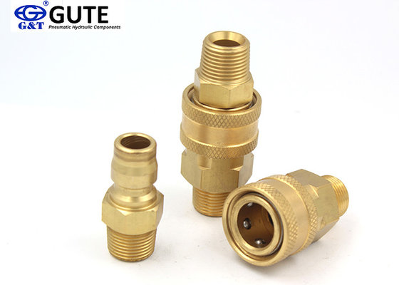 Male Thread Brass Quick Connect Air Fittings GT-K2-03 Machined From Solid Barstock