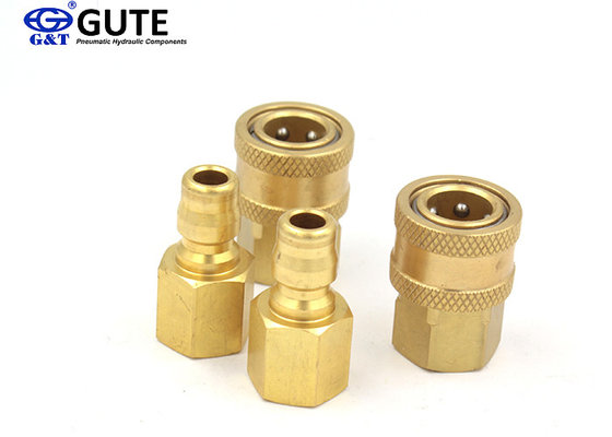 Non - Valve Quick Disconnect Coupling , Female Thread Brass Quick Disconnect Fittings