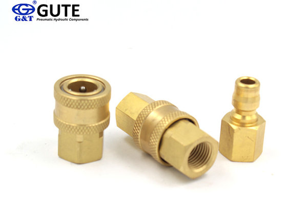 Female Thread Brass Quick Coupler , Japanese Type Straight Through Quick Connect