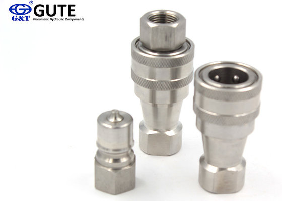 Durable Stainless Steel Quick Connect With Poppet Valves Preventing Uncoupled Leakage