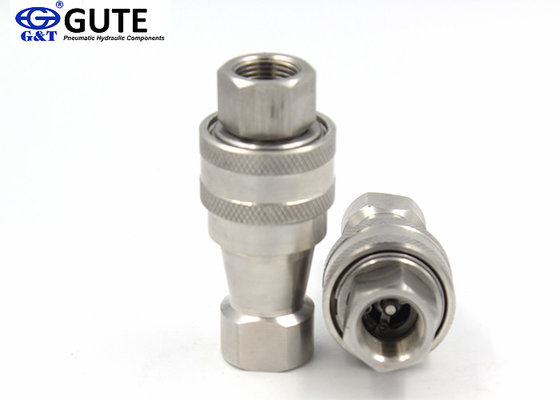 1/4 Inch Stainless Steel Quick Couplers , KZF-02 Hydraulic Quick Release Coupling