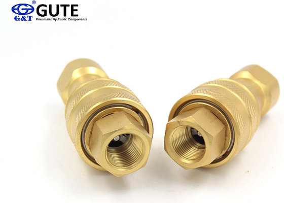 Rated Flow 190 L / Min Brass Quick Release Coupling 1 Inch KZD-08 Female Connection