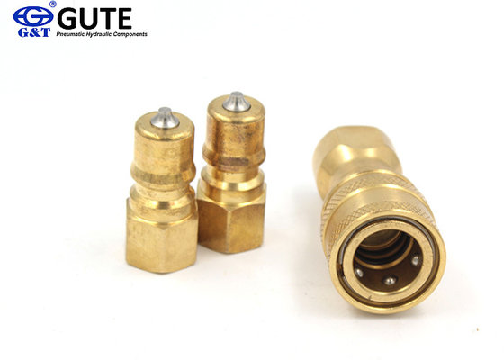 1/8" ISO Brass Quick Coupler , KZD-01 Female Quick Coupler For Hydraulic Fluid Lines