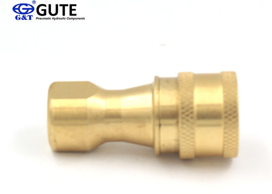 Rated Flow 190 L / Min Brass Quick Release Coupling 1 Inch KZD-08 Female Connection