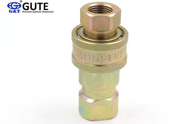 Color - Zinc ISO Hydraulic Couplers , Equal Rated Flow Threaded Female Coupling