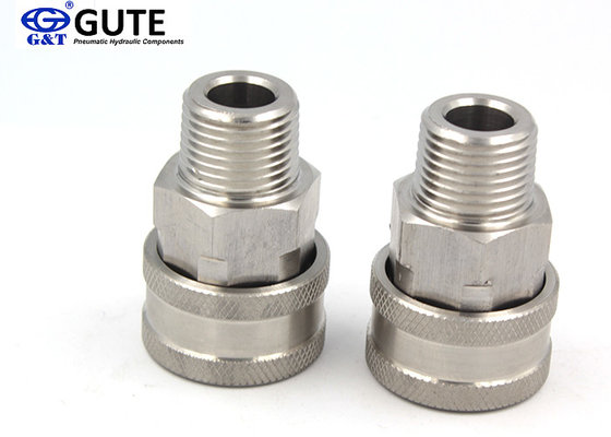 13.8 Mpa Stainless Steel Quick Couplers , 1/4 Inch Straight Through Quick Connect