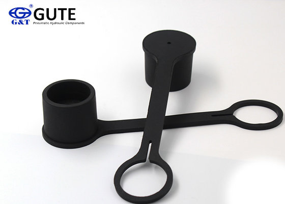 Black Molded Rubber Hydraulic Coupler Dust Caps For 1/4" Parker 3000 Series