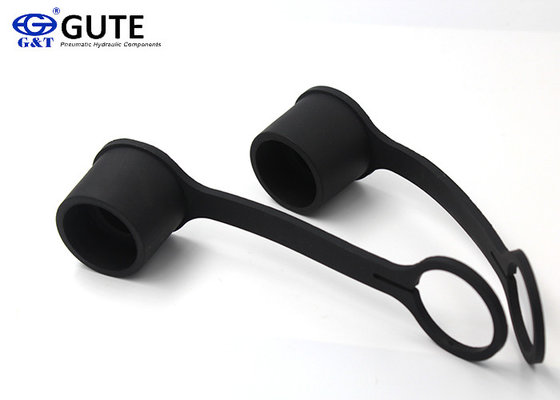 Black Molded Rubber Hydraulic Coupler Dust Caps For 1/4" Parker 3000 Series