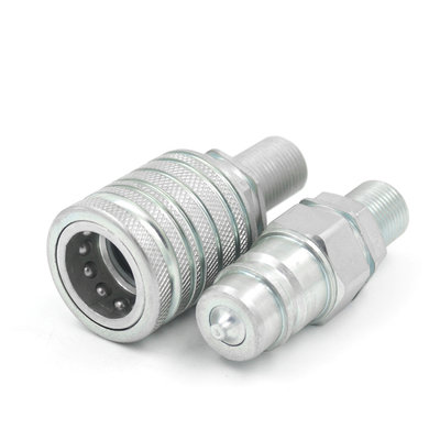 1/2 Inch Carbon Steel Agricultural Hydraulic Quick Disconnects Bulkhead Push And Pull Type