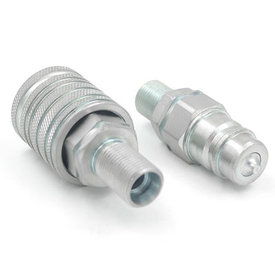 1/2 Inch Carbon Steel Agricultural Hydraulic Quick Disconnects Bulkhead Push And Pull Type