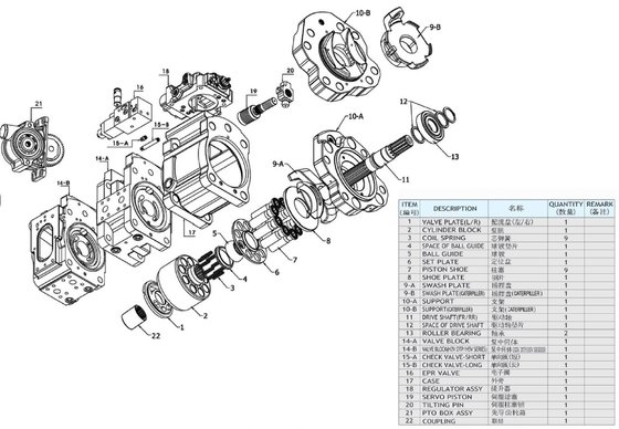 Hyundai / Kobelco Excavator Kawasaki Hydraulic Pump Parts K3v112 / K7V63 K3V160