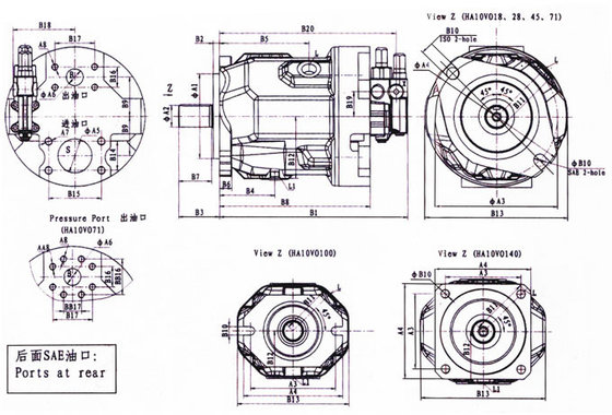 A10VSO28 Variable Displacement High Pressure Piston Pump For Ship Hydraulic System