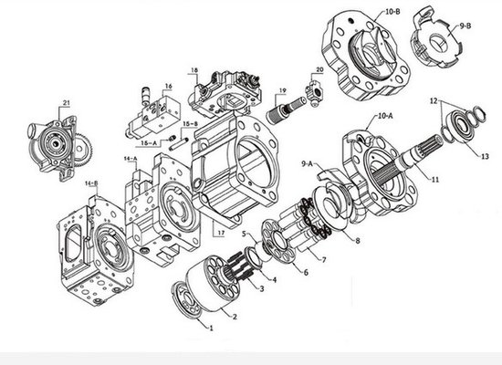 K5v200 Kawasaki Hydraulic Piston Pump Parts For Liebherr Concrete Mixer Cars