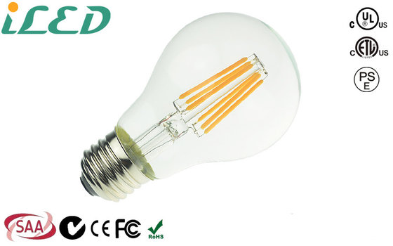 60 Watt Filament Bulb Equivalent E26 6W 120 Volt Dimmable A19 Warm White