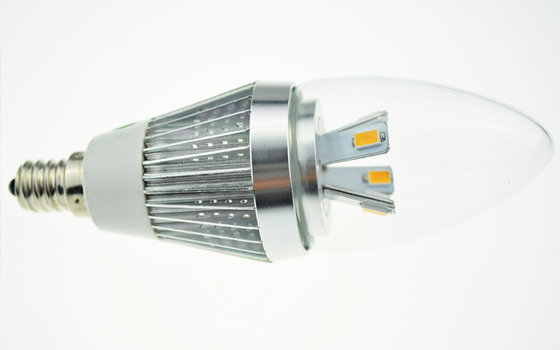 Aluminum 35W equal E12 LED Candle Light Bulbs for Home 4Watt 85 - 245V AC 37 * 138mm