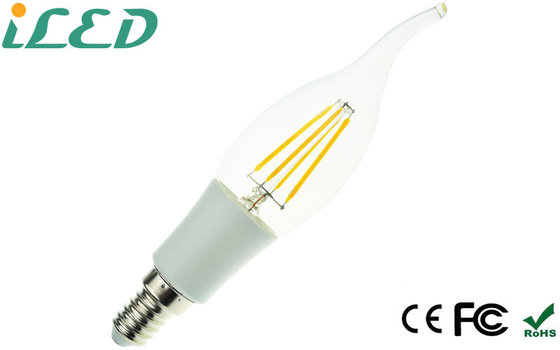 220 Volt 350lm 4 Watt E14 Flame LED Filament Candle Bulb Soft White Epistar LED Chip