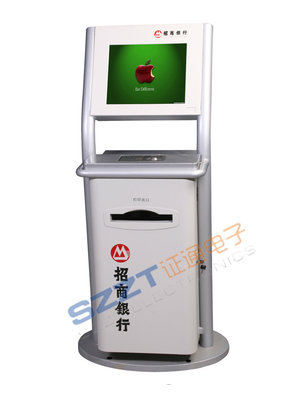ZT2176 Custom Free Standing Information, Retail Mall Kiosk with Metal Keyboard, A4 Printer
