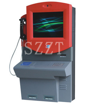 ZT2135-A00 Tel / Transport Card Recharging / Information Wall Mounted Kiosk with Telephone