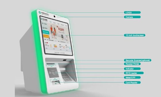 Compact Wall Mounted Kiosk Payment Designed For ABC , ZT2335