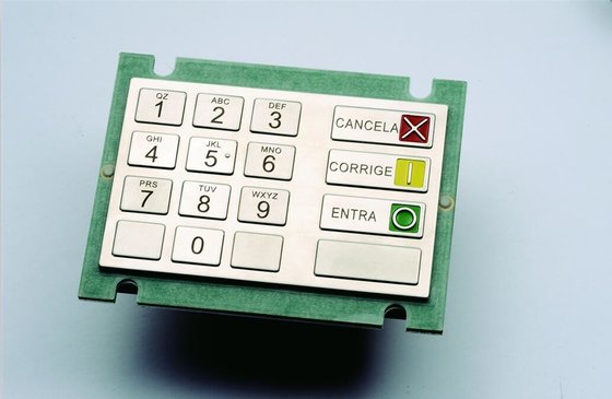 PCIによって承認される自動支払機のキーボードのステンレス製の押すキーの人間-方向づけられたボタン