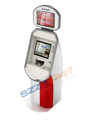 分配に札をつける搭乗券プリンターが付いているキオスクの ZT2187 空港ロビーの自己検査