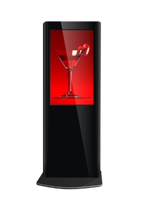 Black Vertical Stand Alone Totem , 55 " Restaurant Advertising Display Menu