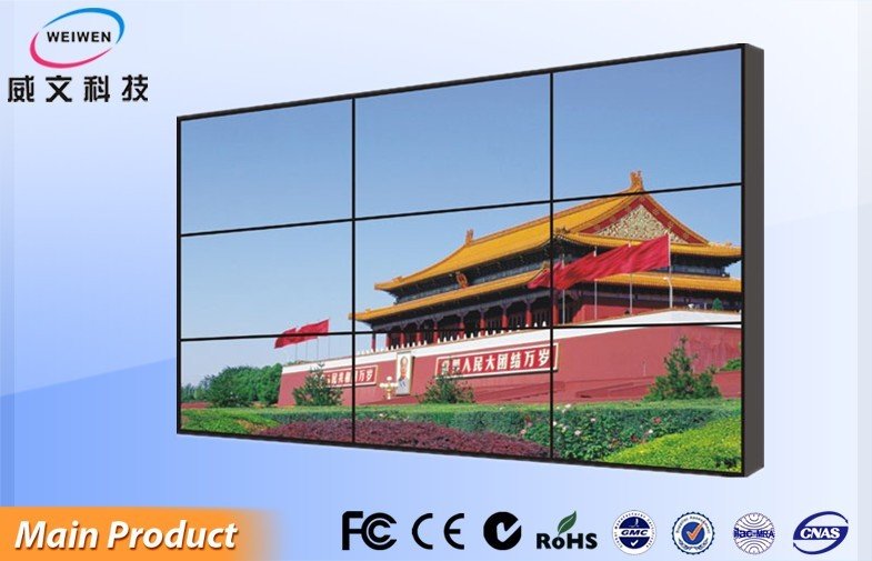 Large Wall Mount LCD Video Wall Display VGA DVI and HDMI High Definition 16 : 9