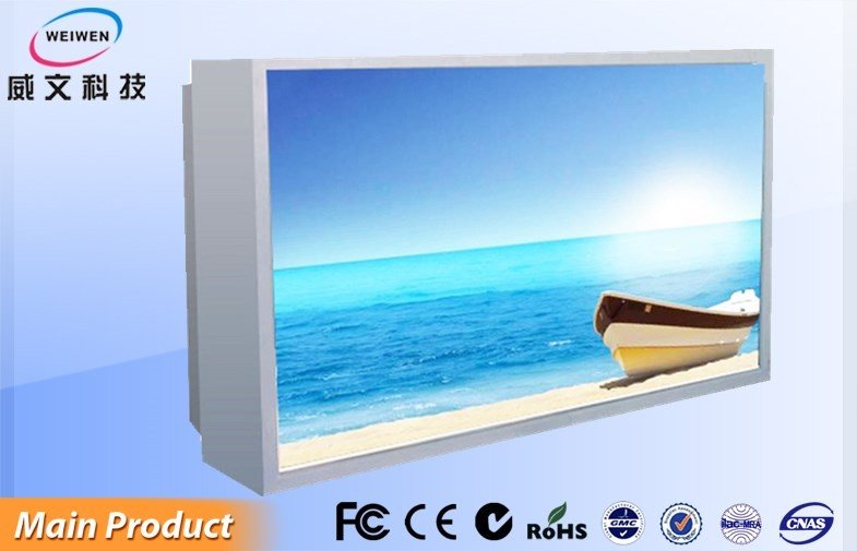 55" Wall Mounted Bus Station Outdoor Advertising Player With Anti Glare Glass