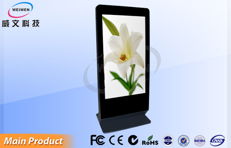 47" Tilted Stand Alone Digital Signage / Floor Standing LCD Advertising Platform HDMI