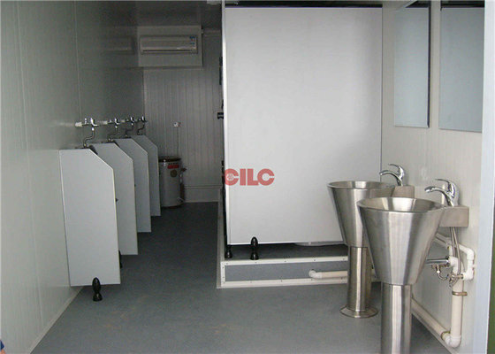 Twenty Feet Size Ablution Containers White Portable With Toilets And Shower
