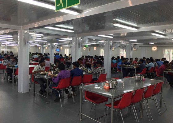 Stainless Steel Portable Canteen Buildings 20ft Heatproof Mineral Wool Panel