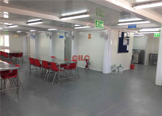 Stainless Steel Portable Canteen Buildings 20ft Heatproof Mineral Wool Panel