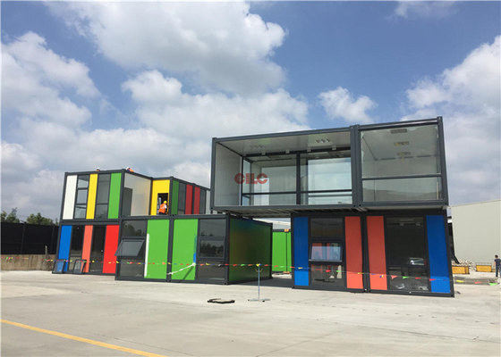 Two Storey Prefabricated Portable Office Cabin Grade 12 Wind Resistance