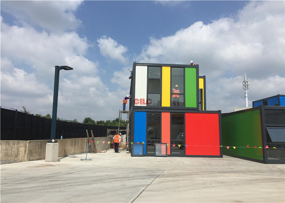Two Storey Prefabricated Portable Office Cabin Grade 12 Wind Resistance