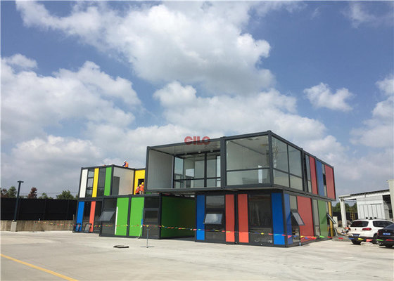 Two Storey Prefabricated Portable Office Cabin Grade 12 Wind Resistance