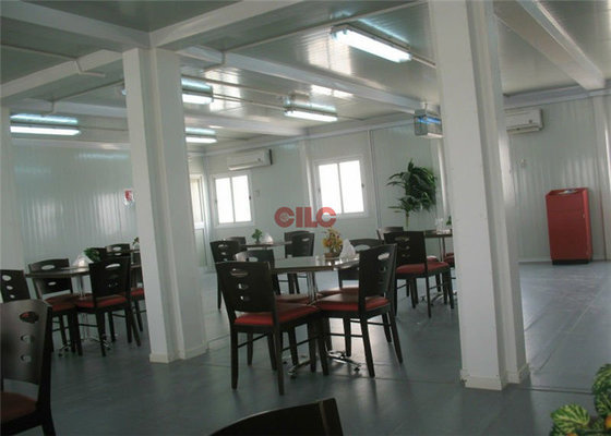 Fast Installation Portable Canteen Buildings Easy Delivery Sliding Steel Door